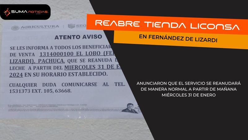 SUMA Noticias - Reabre tienda Liconsa en Fernández de Lizardi